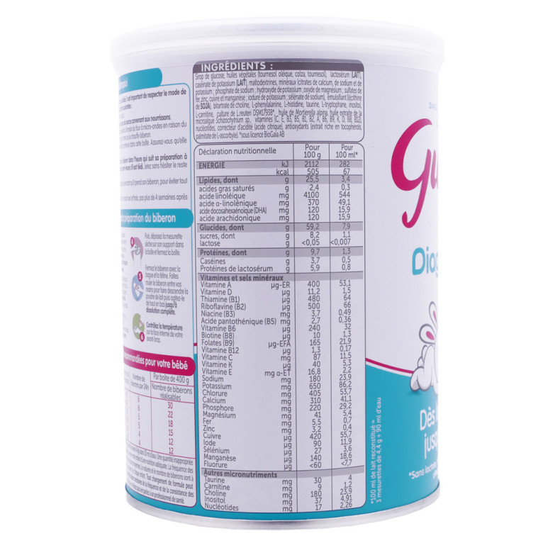 GUIGOZ EXPERT LAIT DIAGOZ 0-12 MOIS 400G