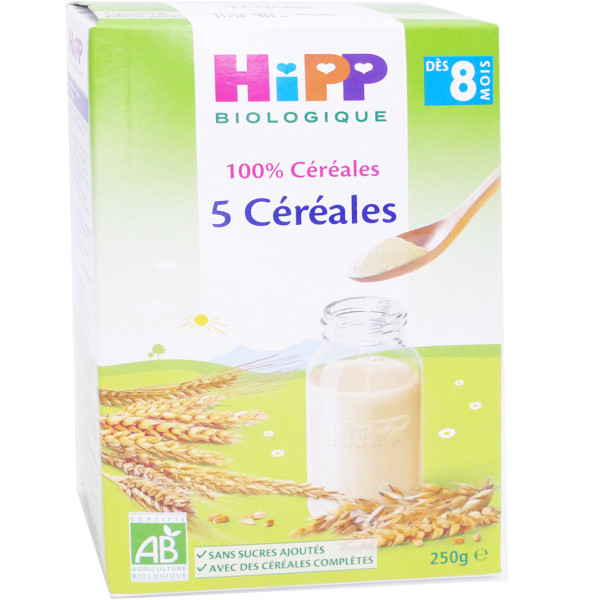 HIPP 5 CEREALES 250 G - Bébé - Pharmashopdiscount.com