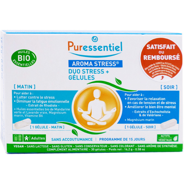 PURESSENTIEL AROMA STRESS BIO DUO STRESS 30 GELULES - Bio & plantes ...