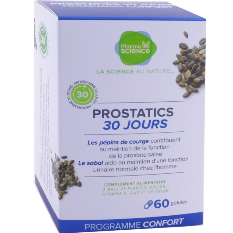 PHARMASCIENCE PROSTATICS 30 JOURS 60 GÉLULES