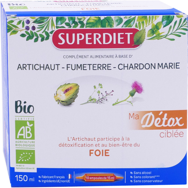 SUPERDIET DETOX FOIE 10 AMPOULES DE 15 ML BIO - Bio & plantes ...