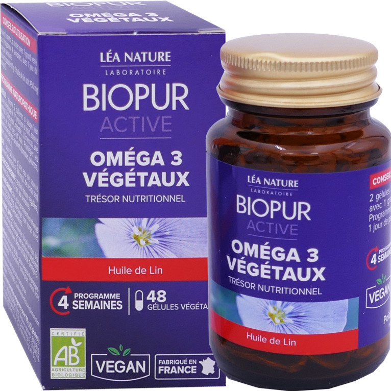BIOPUR OMEGA3 VÉGÉTAUX 48 GÉLULES BIO VEGAN