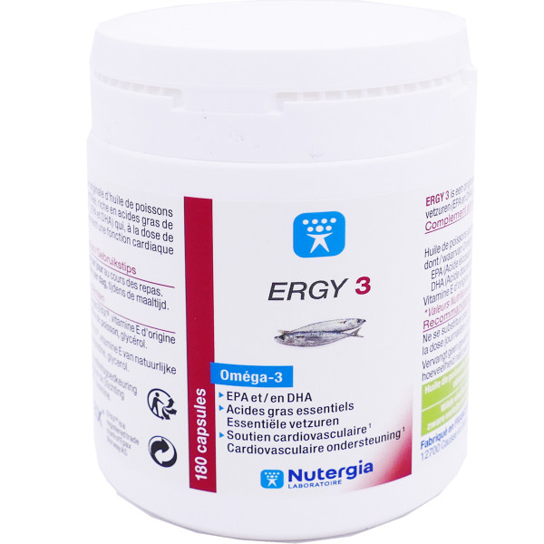 NUTERGIA ERGY 3 OMEGA 3 SOUTIEN CARDIOVASCULAIRE 124G - Compléments ...