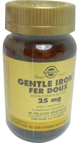 SOLGAR GENTLE IRON FER DOUX 25MG 90 GELULES