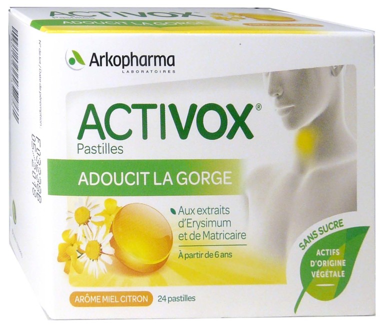 ARKOPHARMA ACTIVOX MIEL CITRON 24 PASTILLES