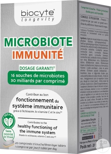 BIOCYTE MICROBIOTE IMMUNITÉ 20 COMPRIMES - Compléments alimentaires ...