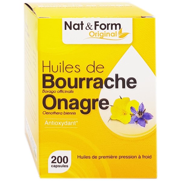 NAT & FORM ORIGINAL HUILES DE BOURRACHE ONAGRE 200 CAPSULES - Bio ...