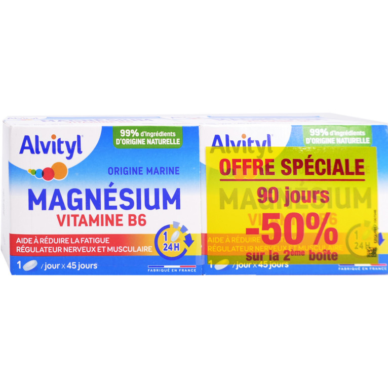 ALVITYL MAGNESIUM VITAMINE B6 LOT DE 2X45 COMPRIMES