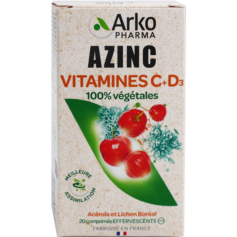 ARKOPHARMA AZINC VITAMINES C+D3 20 COMPRIMES EFFERVESCENTS