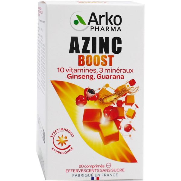 ARKOPHARMA AZINC BOOST 20 COMPRIMES EFFERVESCENTS SANS SUCRE ...