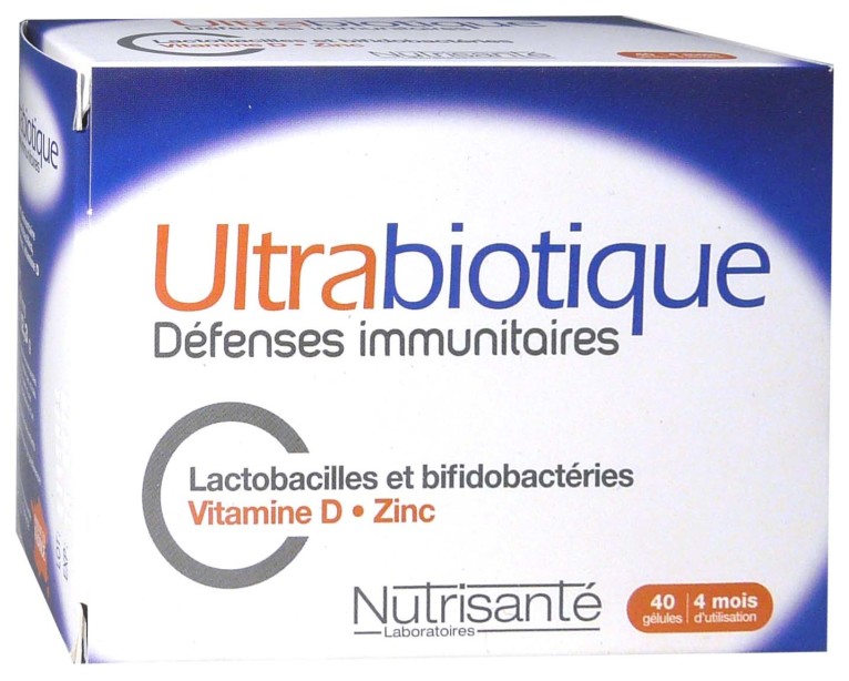 NUTRISANTE ULTRABIOTIQUE DEFENSES IMMUNITAIRES x40 GELULES