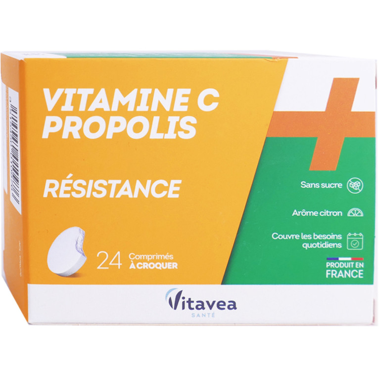 VITAVEA VITAMINE C PROPOLIS RESISTANCE 24 COMPRIMES A CROQUER