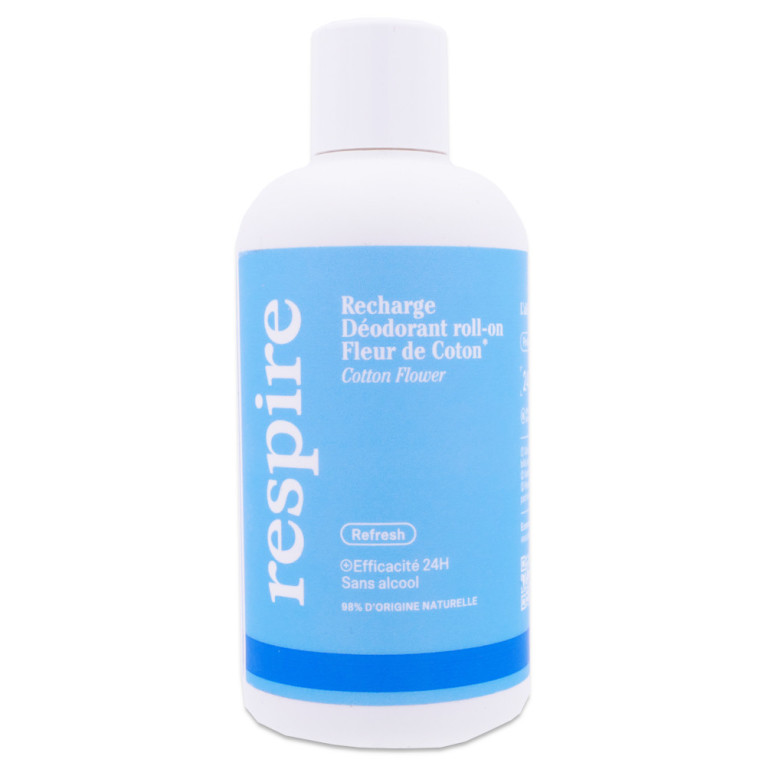 RESPIRE RECHARGE DÉODORANT ROLL ON FLEUR DE COTON 150ML