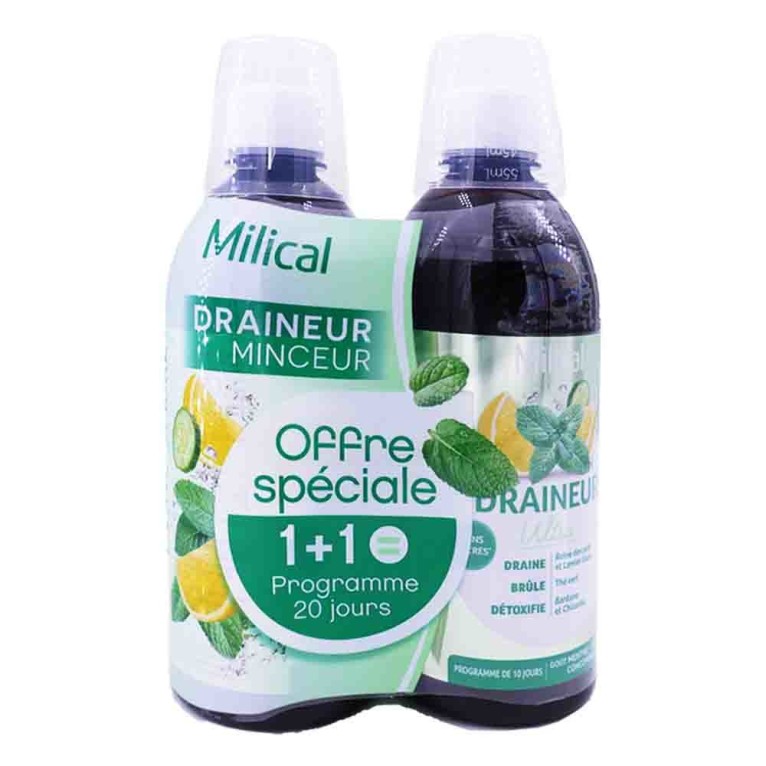 MILICAL DRAINEUR MINCEUR ULTRA LOT DE 2X500ML