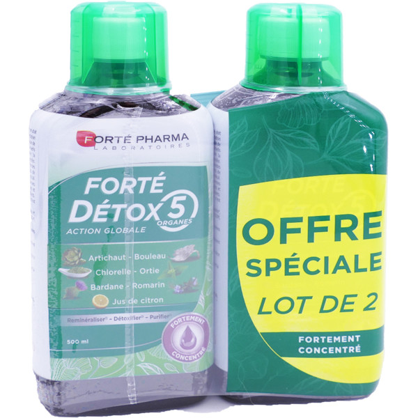 FORTE PHARMA FORTE DETOX 5 2 X 500 ML - Compléments alimentaires ...