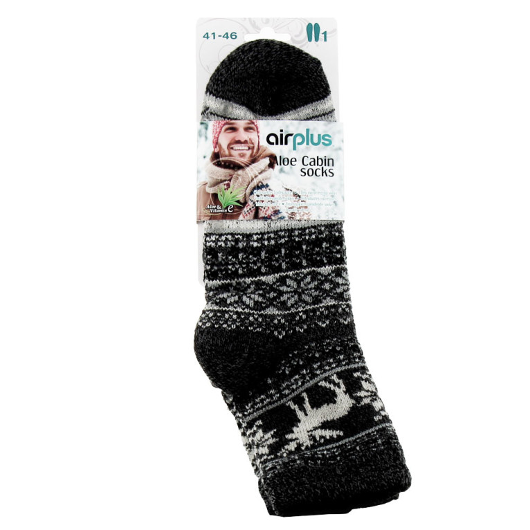 AIRPLUS ALOE CABIN CHAUSSETTES HYDRATANTES MOOSE BLACK 41-46
