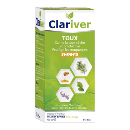 CLARIVER ENFANT SIROP TOUX SECHE ET PRODUCTIVE 175 ML