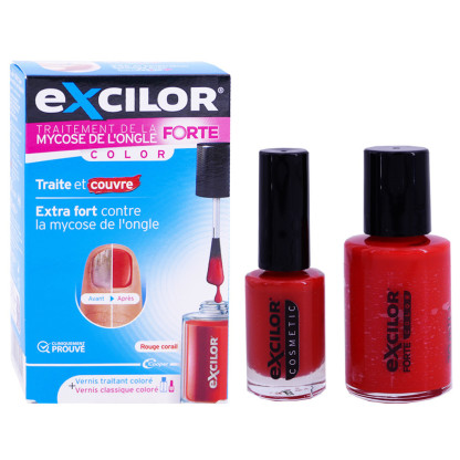 EXCILOR TRAITEMENT MYCOSE ONGLES FORTE COLOR CORAIL