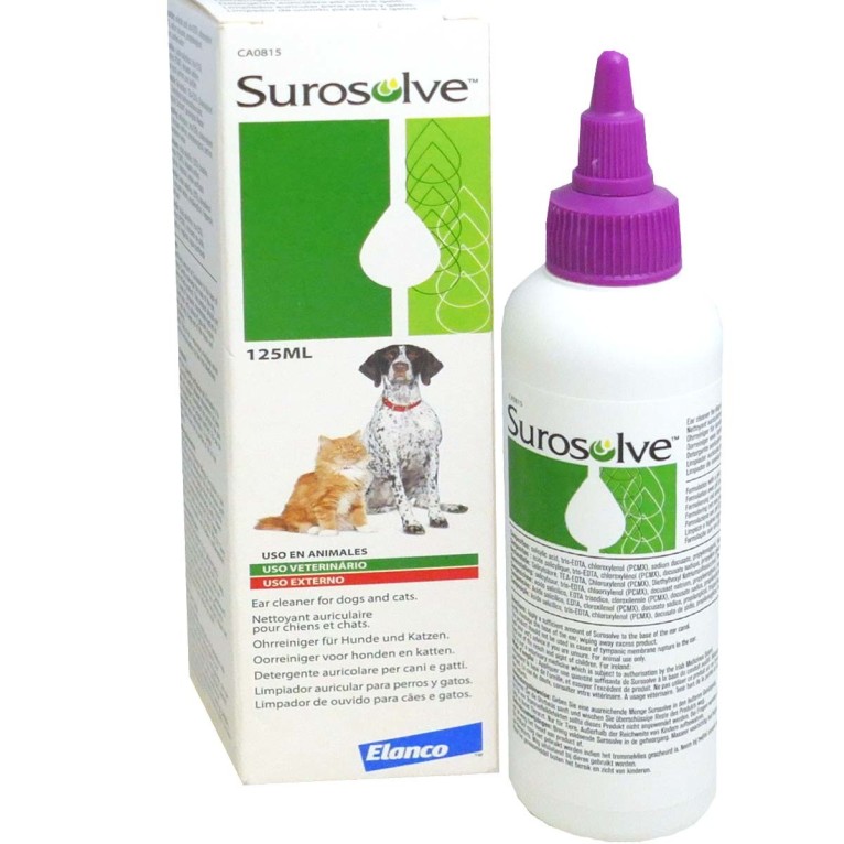 SUROSOLVE NETTOYANT AURICULAIRE CHIENS ET CHATS 125 ML