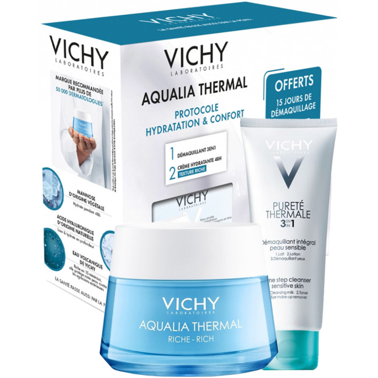 VICHY COFFRET AQUALIA THERMAL CREME RICHE 50 ML + PURETE THERMALE ...