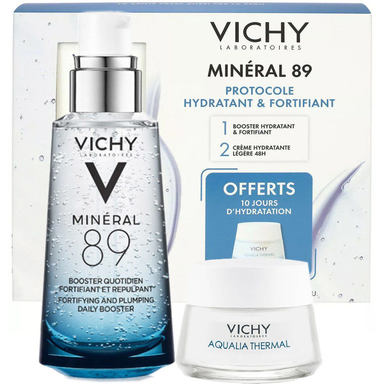 VICHY MINERAL 89 BOOSTER QUOTIDIEN 50 ML + AQUALIA THERMAL CREME LEGERE ...